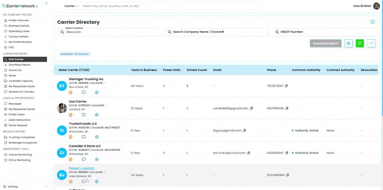 Find the Best Carriers with AI-Powered Features | Carrier Network